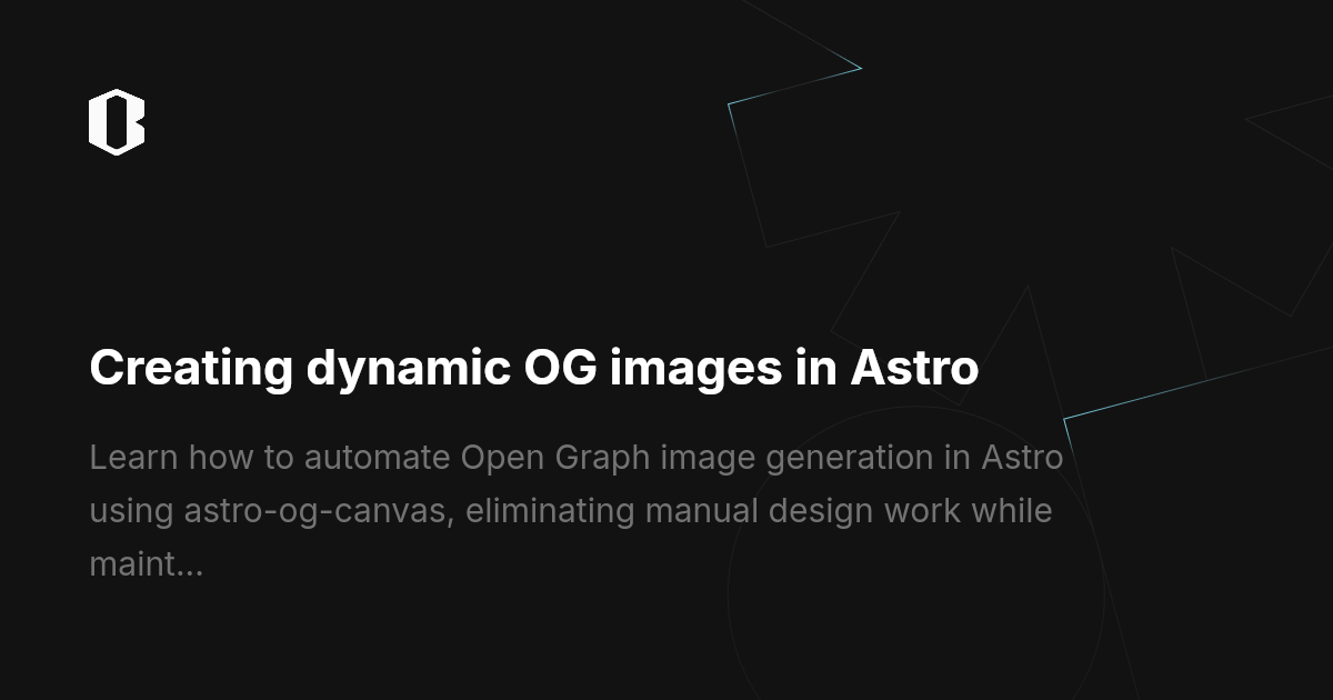 Creating dynamic OG images in Astro | Balazs Barta ∙ Design Technologist